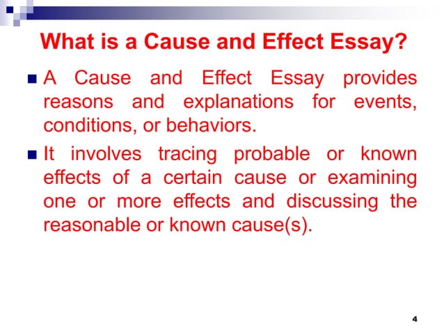 Cause and effect essay | PPT