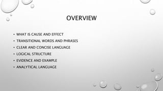 CAUSE AND EFFECT essay explanation with examples.pptx