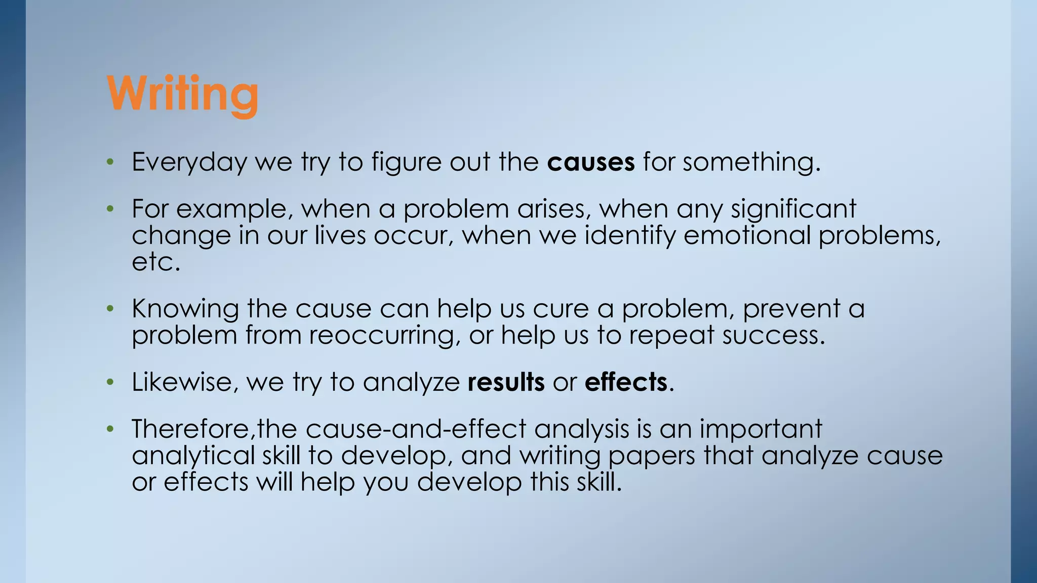 Cause and effect essay | PPTX