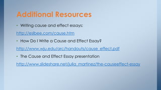 Cause and effect essay | PPTX