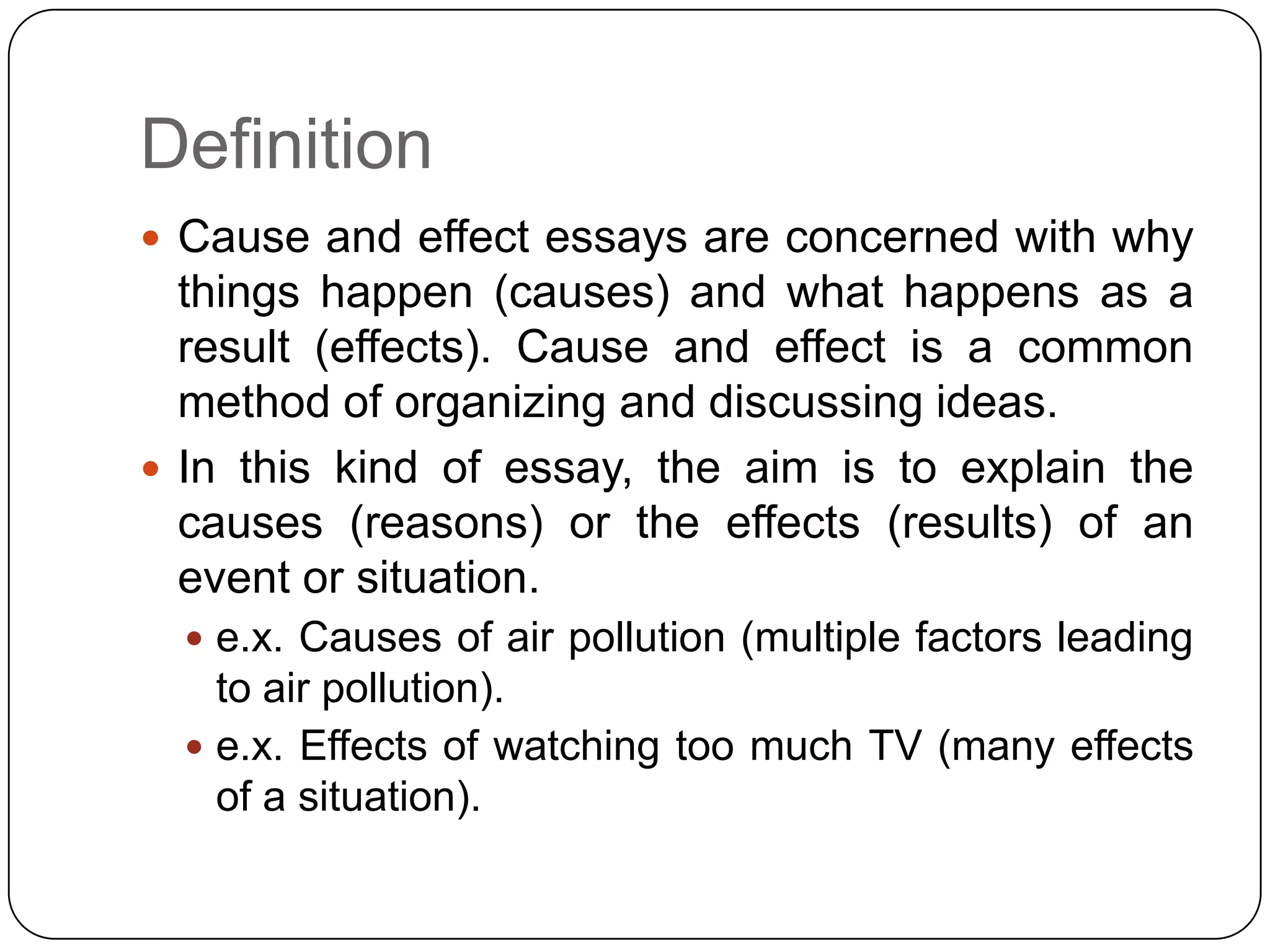 Cause And Effect Essay | PPTX