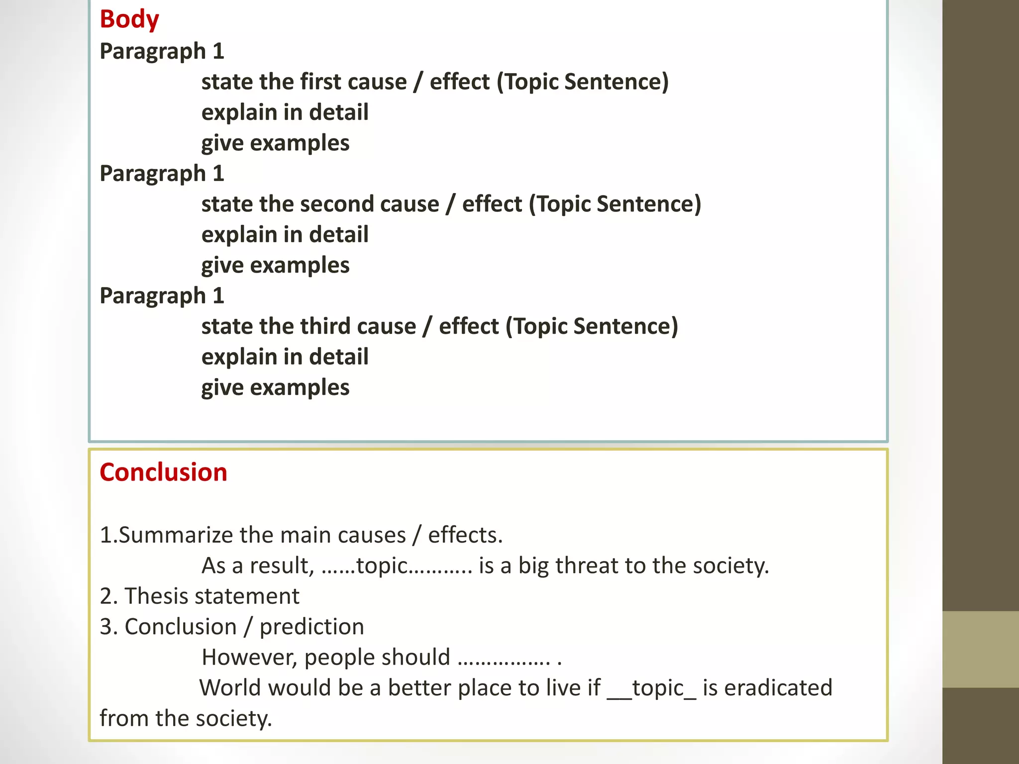 Cause and effect essay lesson pdf | PPTX