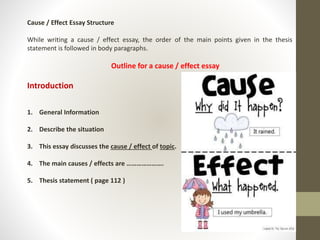 Cause and effect essay lesson pdf | PPTX
