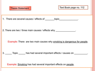 Cause and effect essay lesson pdf | PPTX