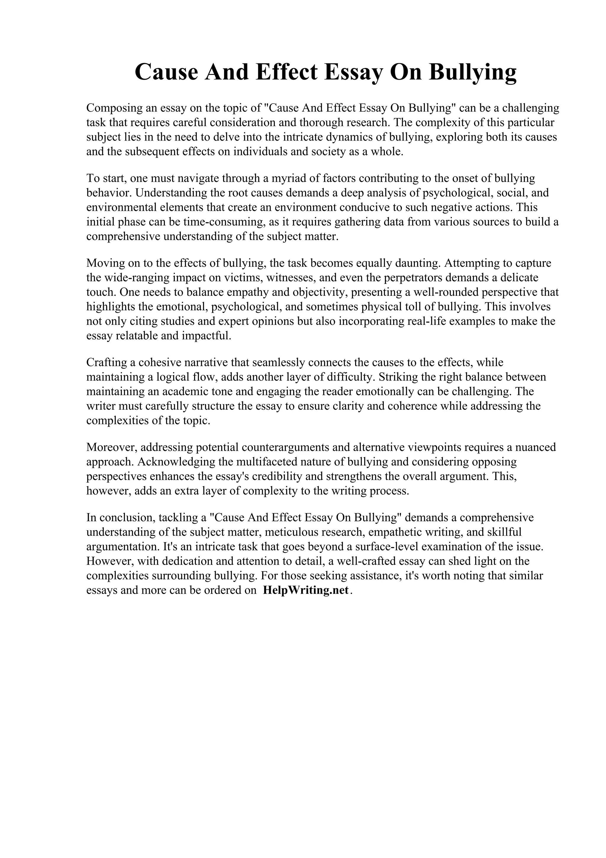 Cause And Effect Essay On Bullying.pdf