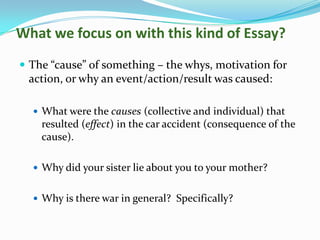 Cause And Effect Essays | PPTX