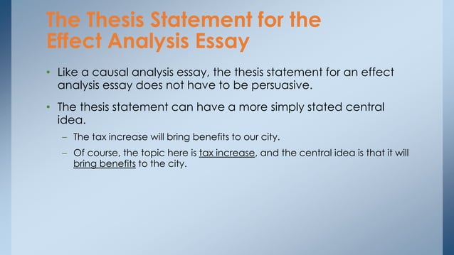 Cause and effect essays | PPT