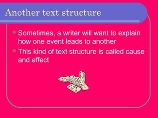Cause And Effect Text Structure