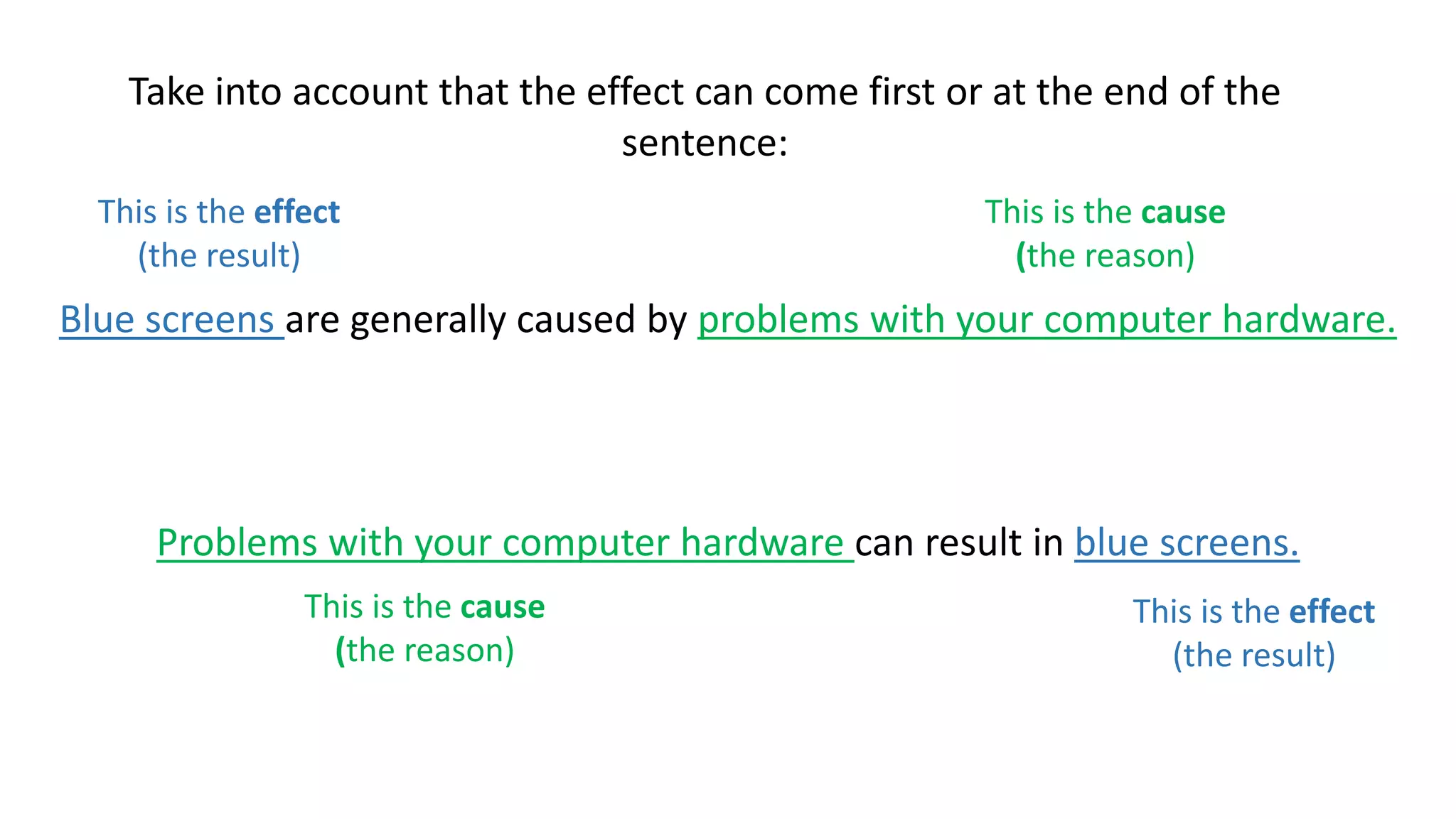 Cause and effect presentation | PPT