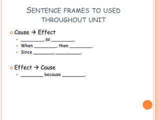Cause and effect relationships | PPTX