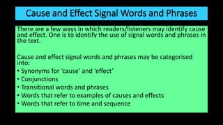 Cause and effect signal words | PPTX