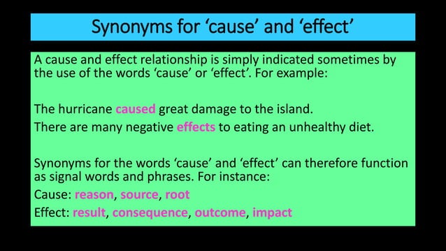 Cause and effect signal words | PPTX
