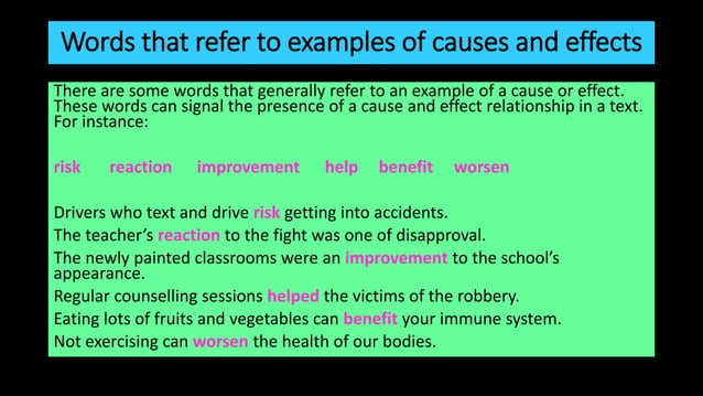 Cause and effect signal words | PPTX