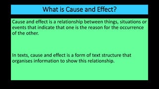 Cause And Effect Signal Words