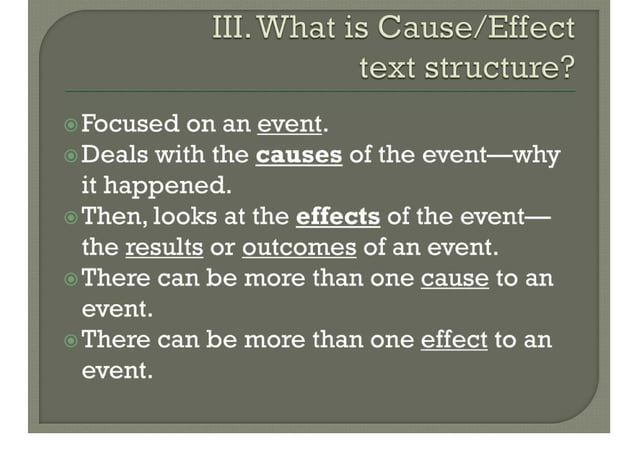 Cause And Effect Text Structure | PDF