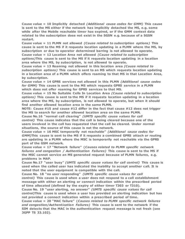 Cause codes from | PDF