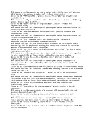 Cause codes from | DOCX