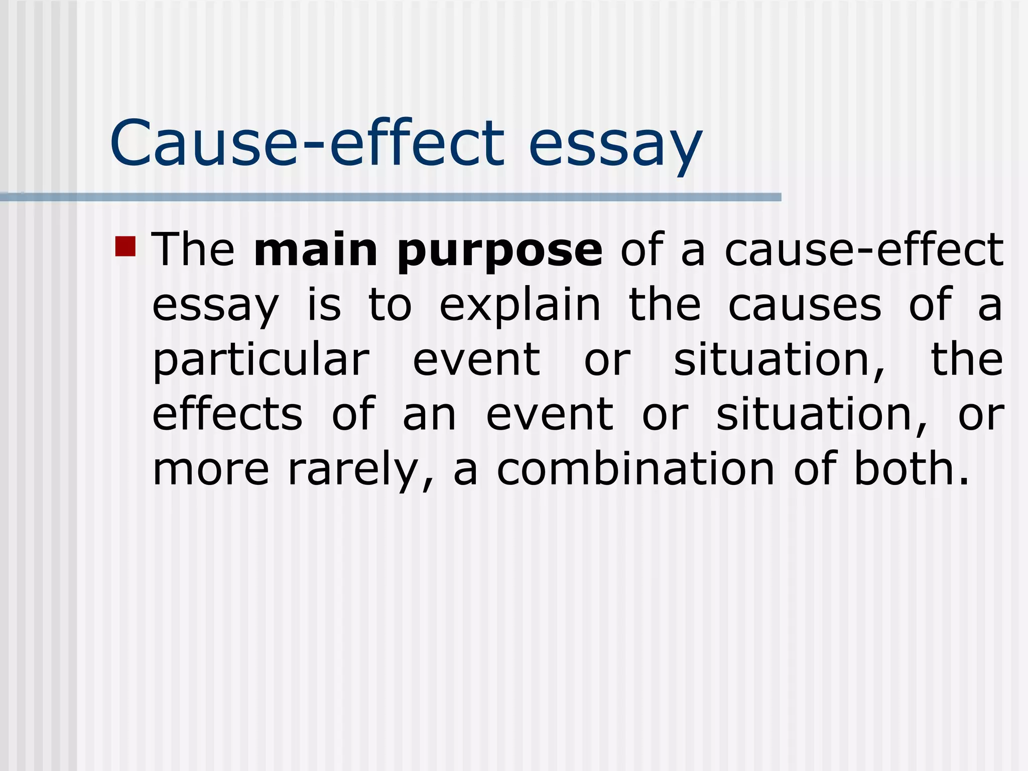 Cause Effect Essay | PPT