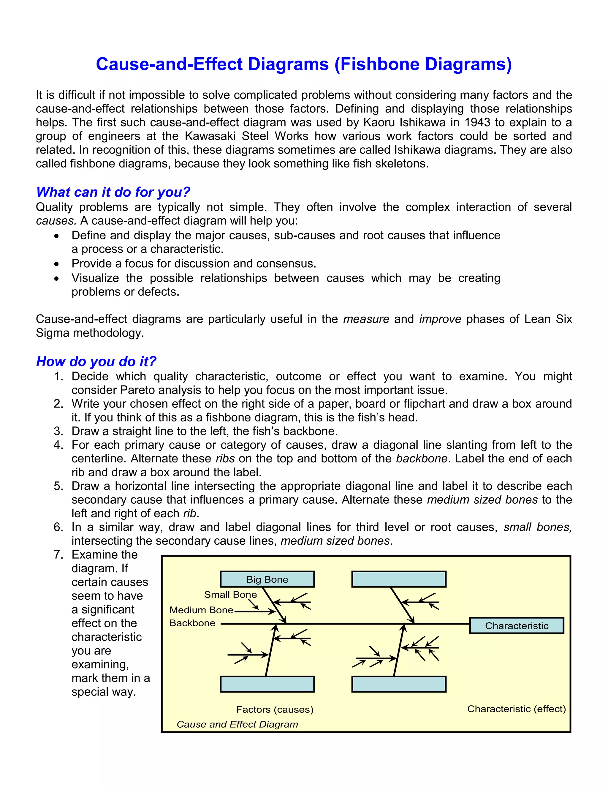 Cause & effect diagrams | PDF