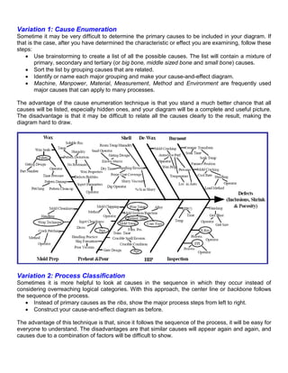 Cause & effect diagrams | PDF