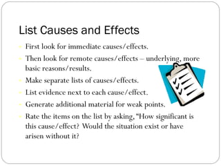 Cause effectessay | PPT