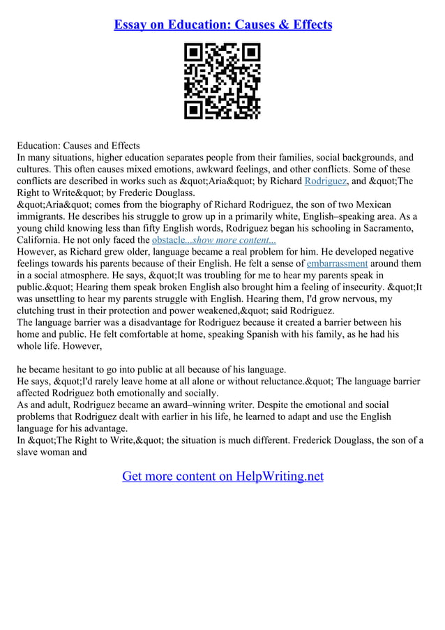 Cause Effect Essay Examples | PDF