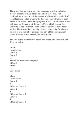 Cause & effect essaysThe Cause and effect essay is another c.docx