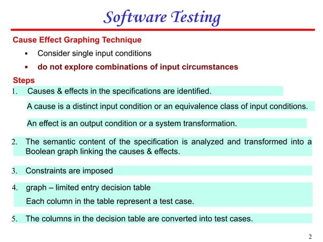 Cause effect graphing.ppt | Technology & Computing