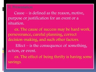 Cause&effect lesson plan | PPTX