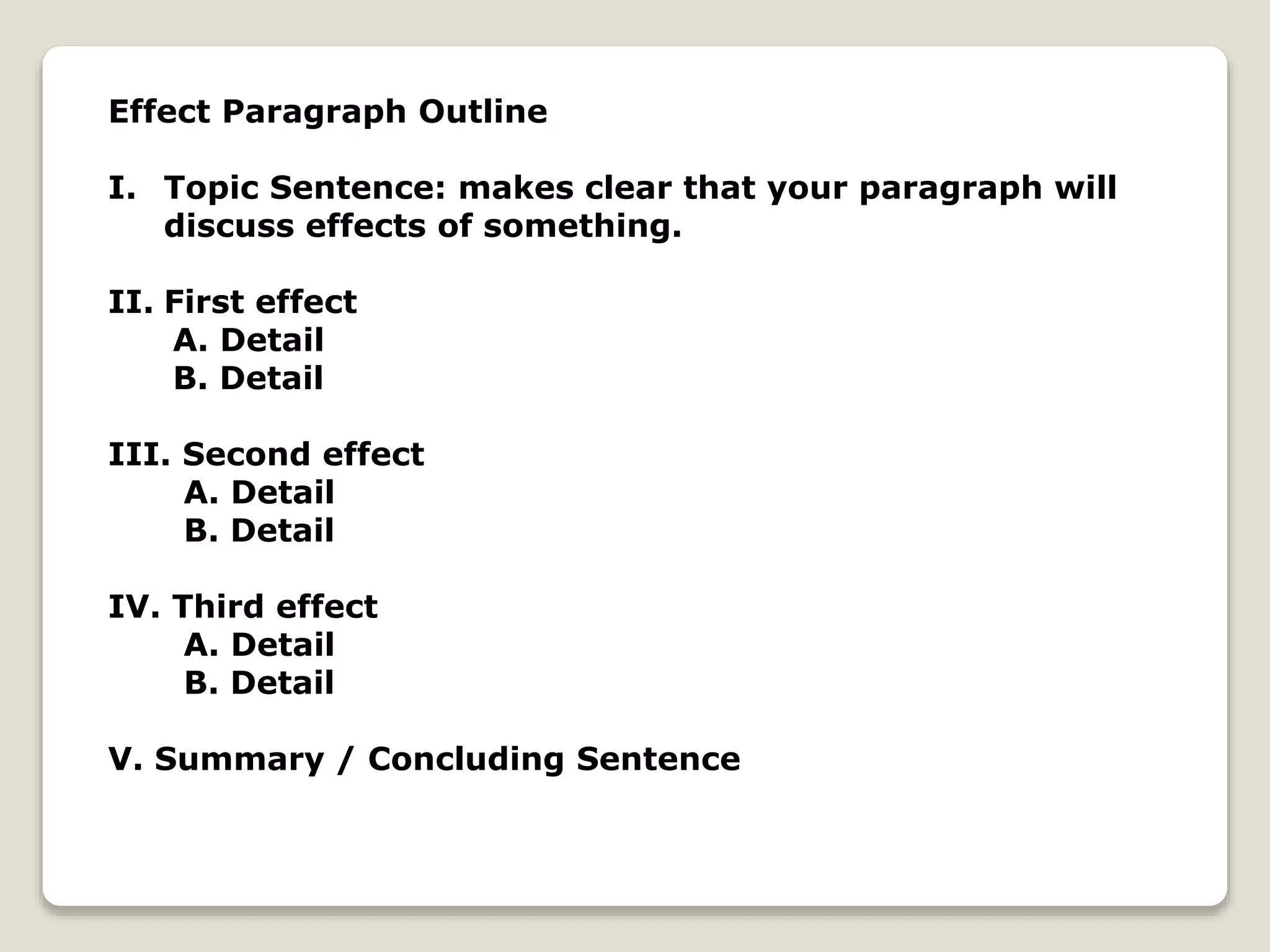 Cause & effect paragraph | PPTX