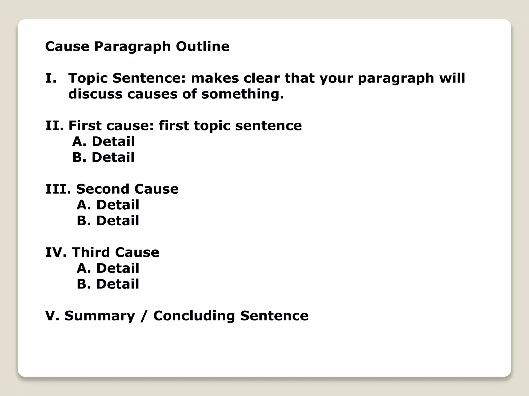 Cause & effect paragraph | PPTX