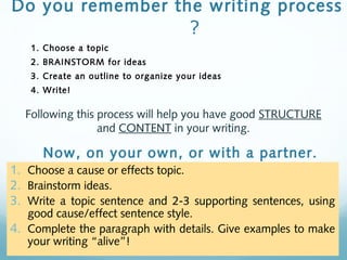 Cause effectparagraphpractice | PPT