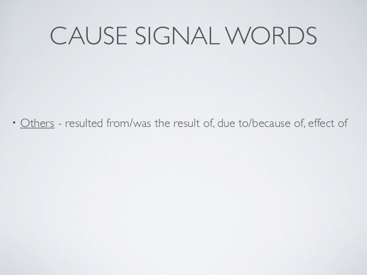 Cause and effect signal words anchor chart - perymania