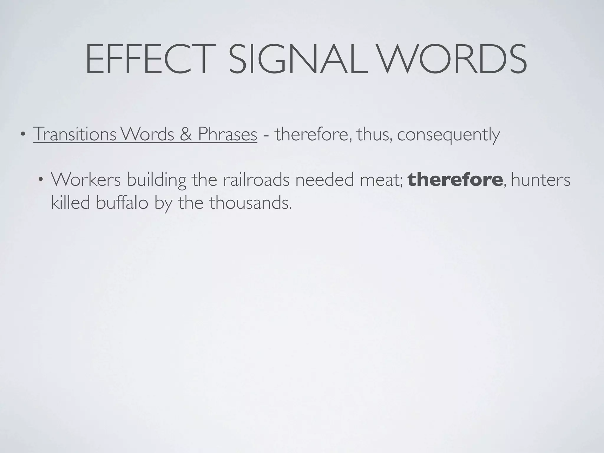 Cause/Effect Signal Words | KEY