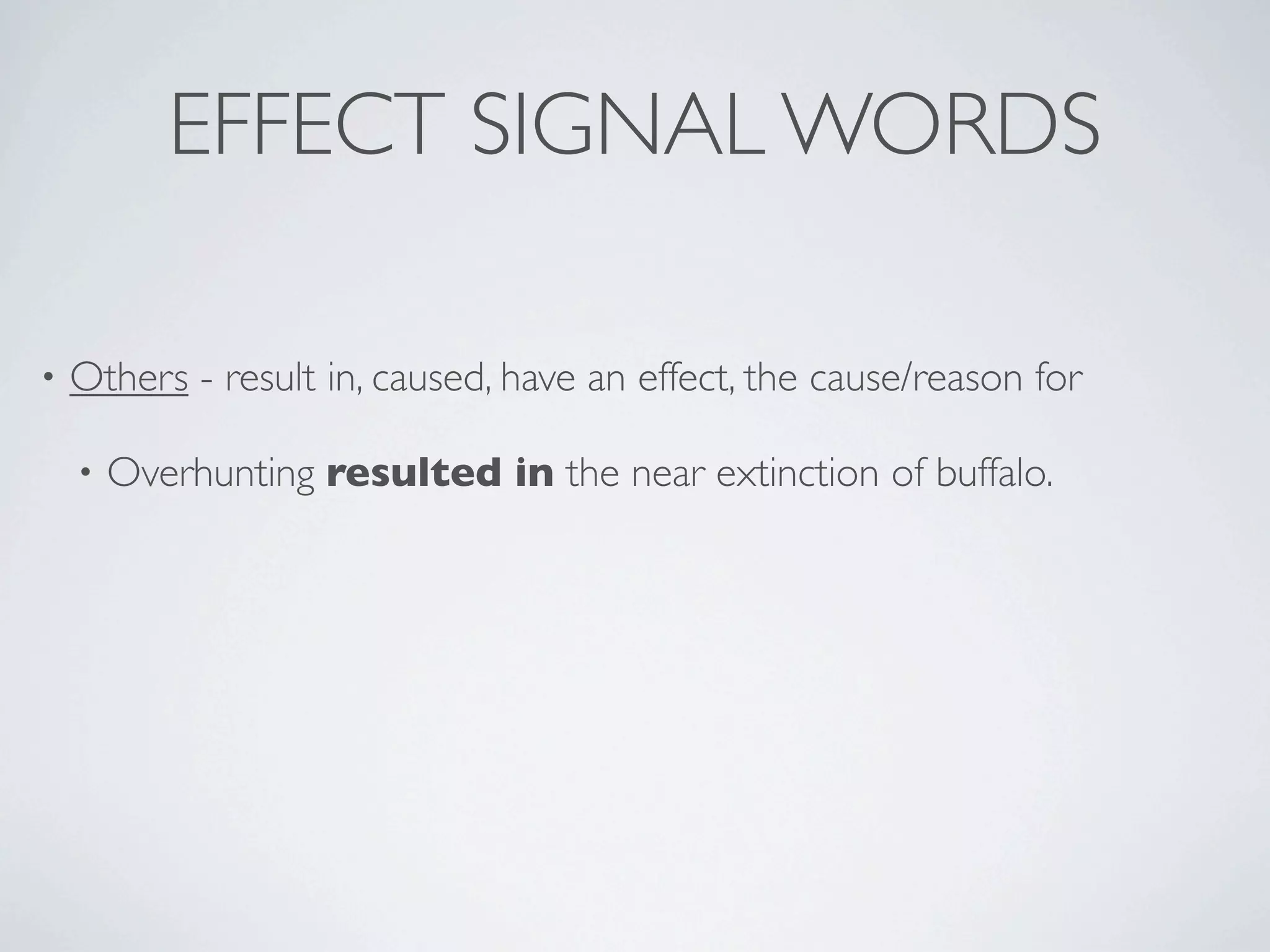 Cause/Effect Signal Words | KEY