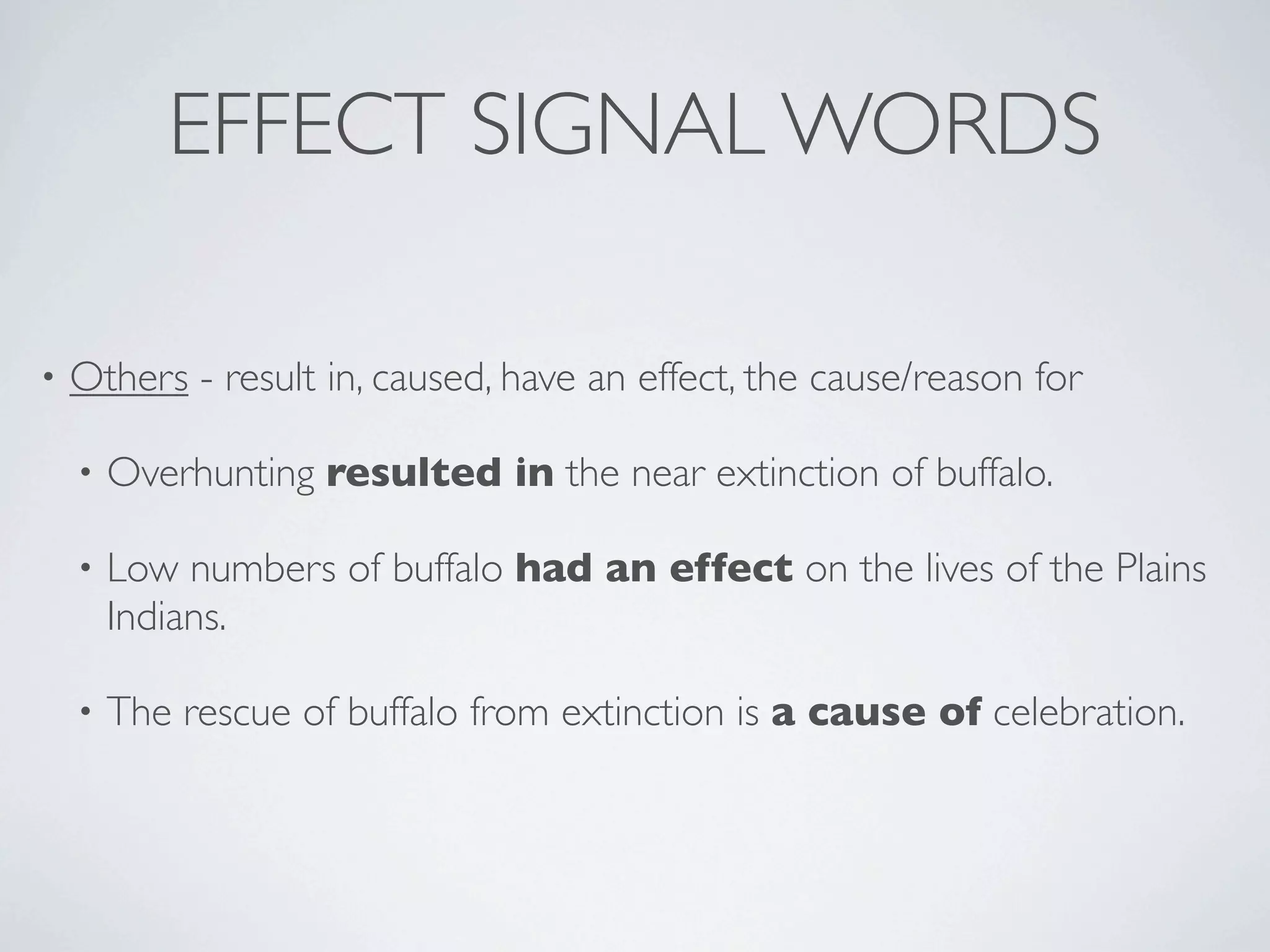 Cause/Effect Signal Words | KEY