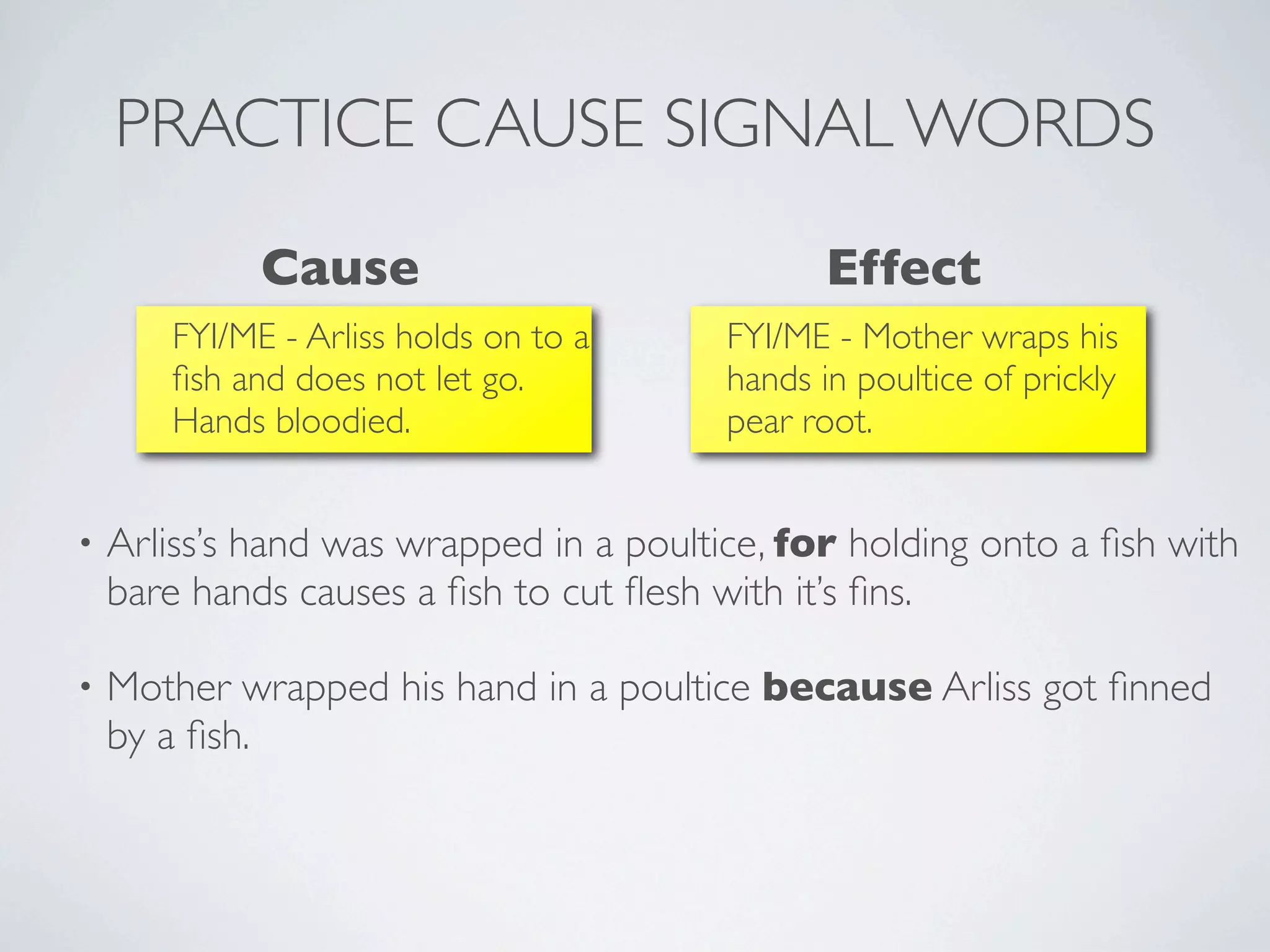 Cause/Effect Signal Words | KEY