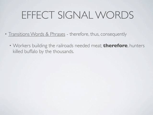 Cause/Effect Signal Words | KEY