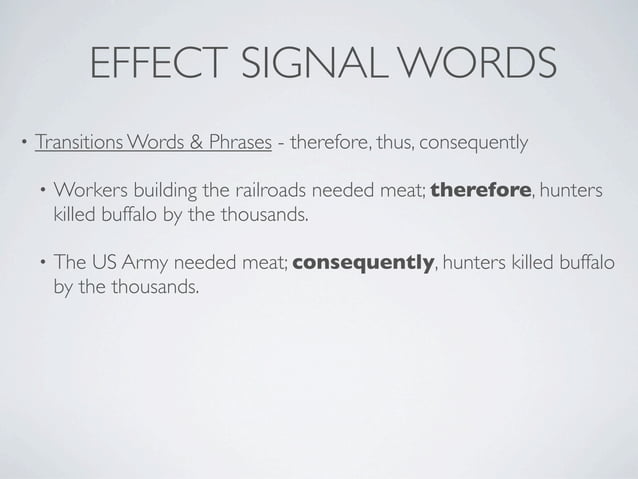 Cause/Effect Signal Words | KEY