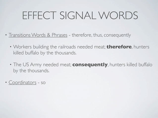 Cause/Effect Signal Words | KEY