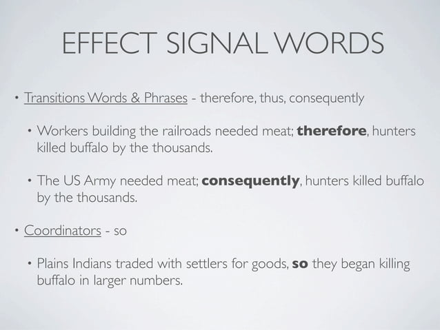 Cause/Effect Signal Words | KEY