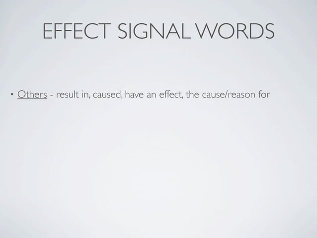 Cause/Effect Signal Words | KEY
