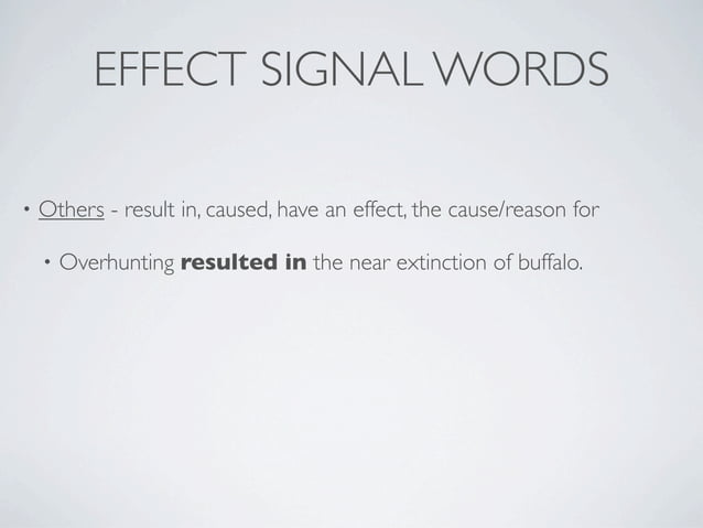 Cause/Effect Signal Words | KEY