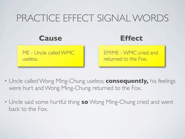 Cause/Effect Signal Words | KEY