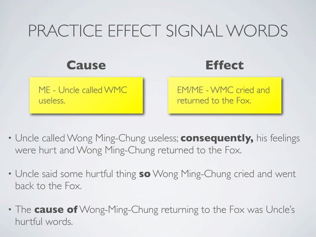 Cause/Effect Signal Words | KEY
