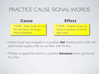 Cause And Effect Signal Words