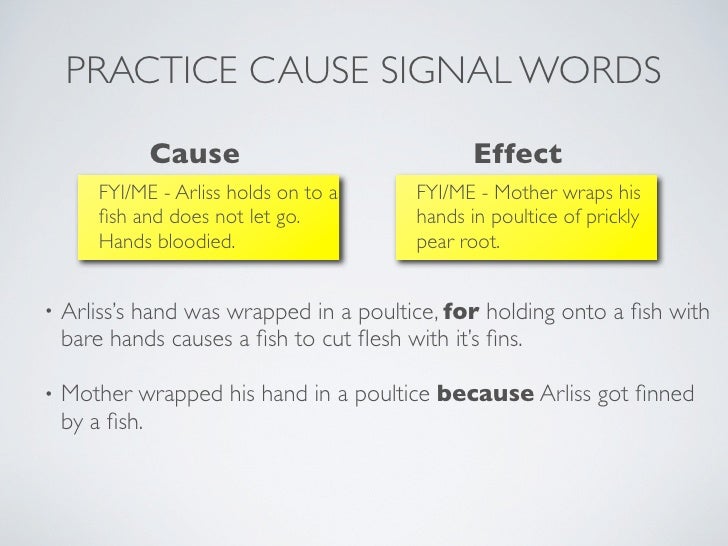 Cause Effect Signal Words Cause Effect Signal Words