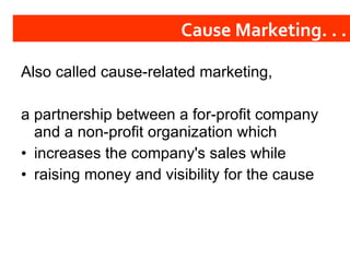 Cause Marketing Overview | PPT