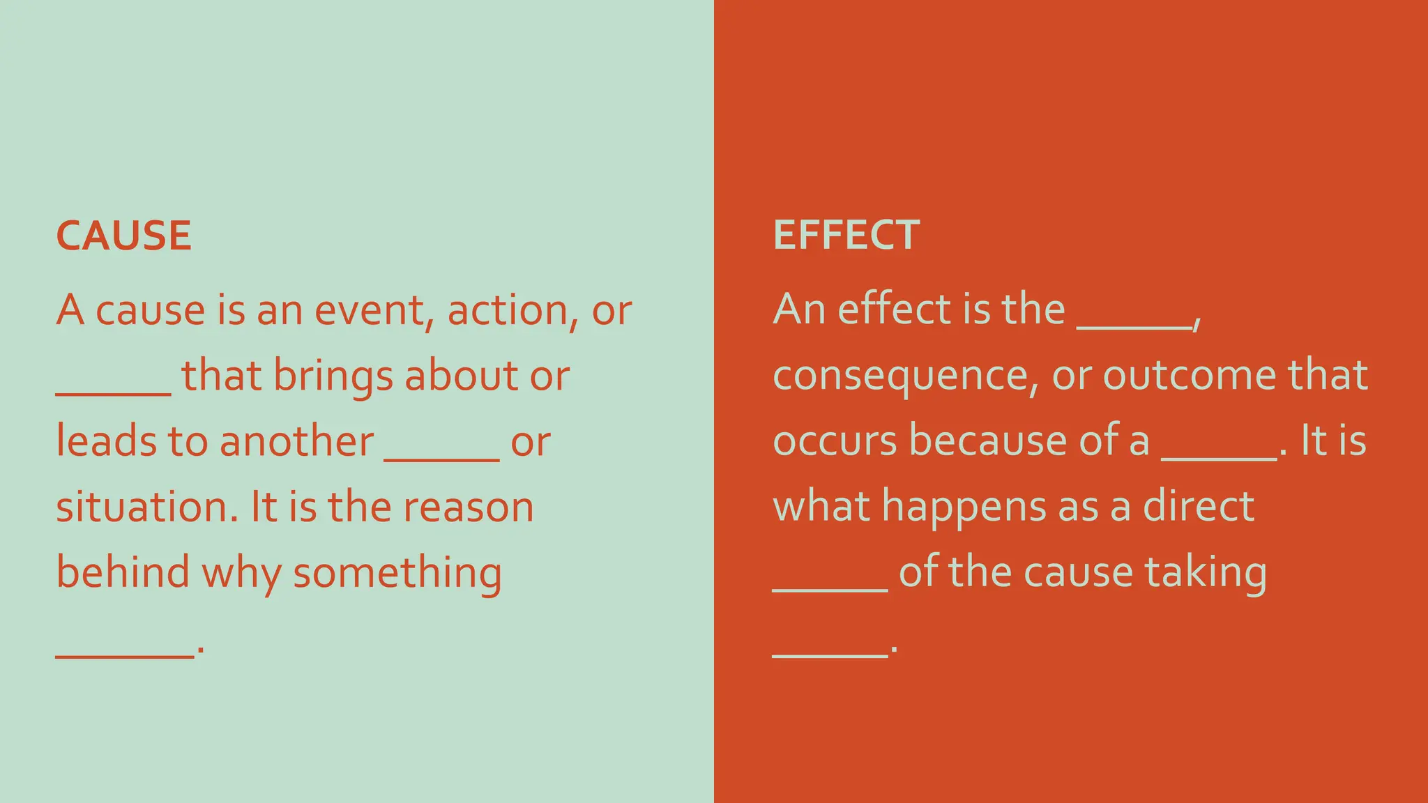 CAUSENEFFECTPPT.pptx CAUSE AND EFFECT RELATIONSHIP WITH ACTIVITIES | PPT
