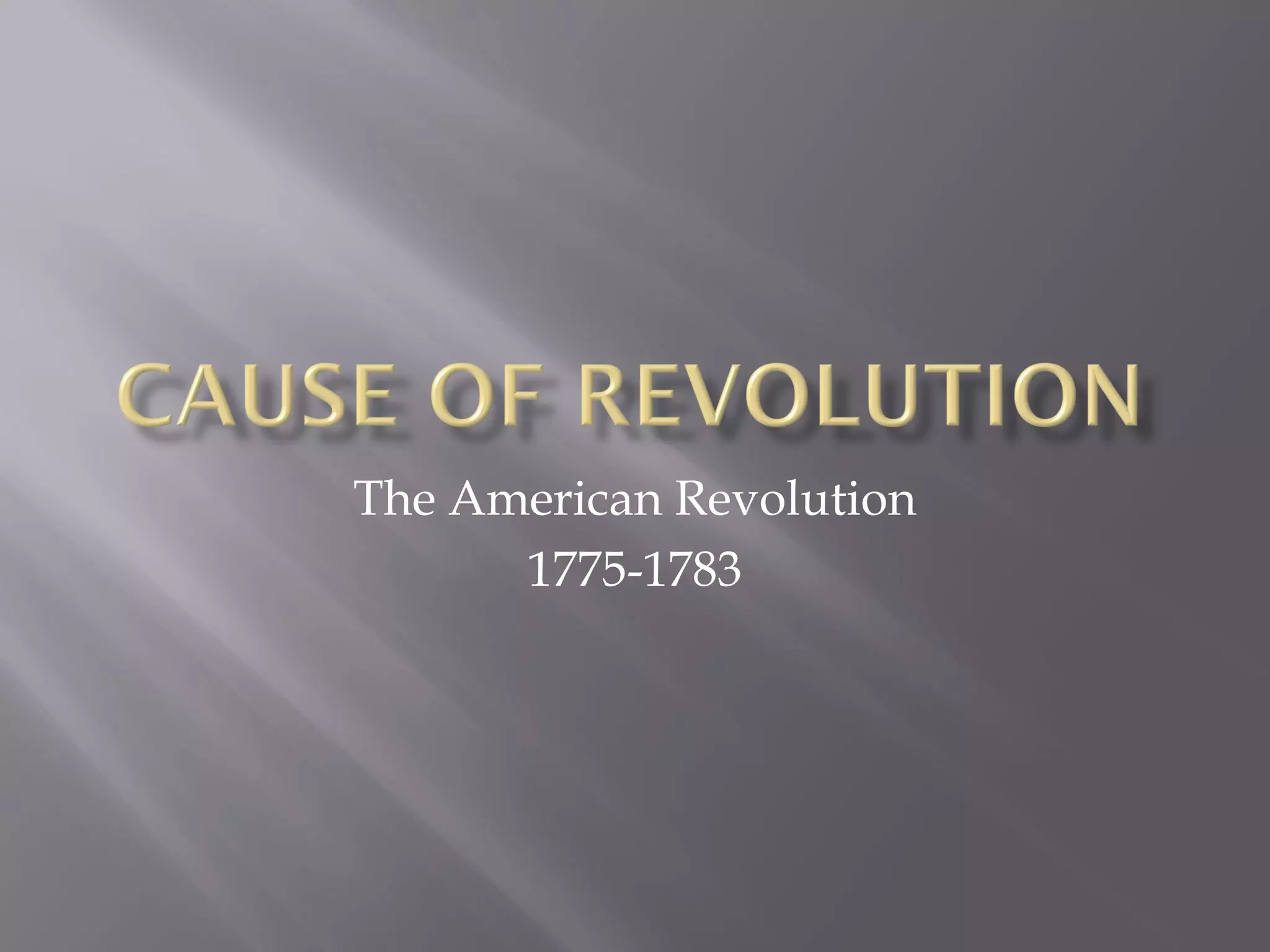 Cause Of Revolution | PDF